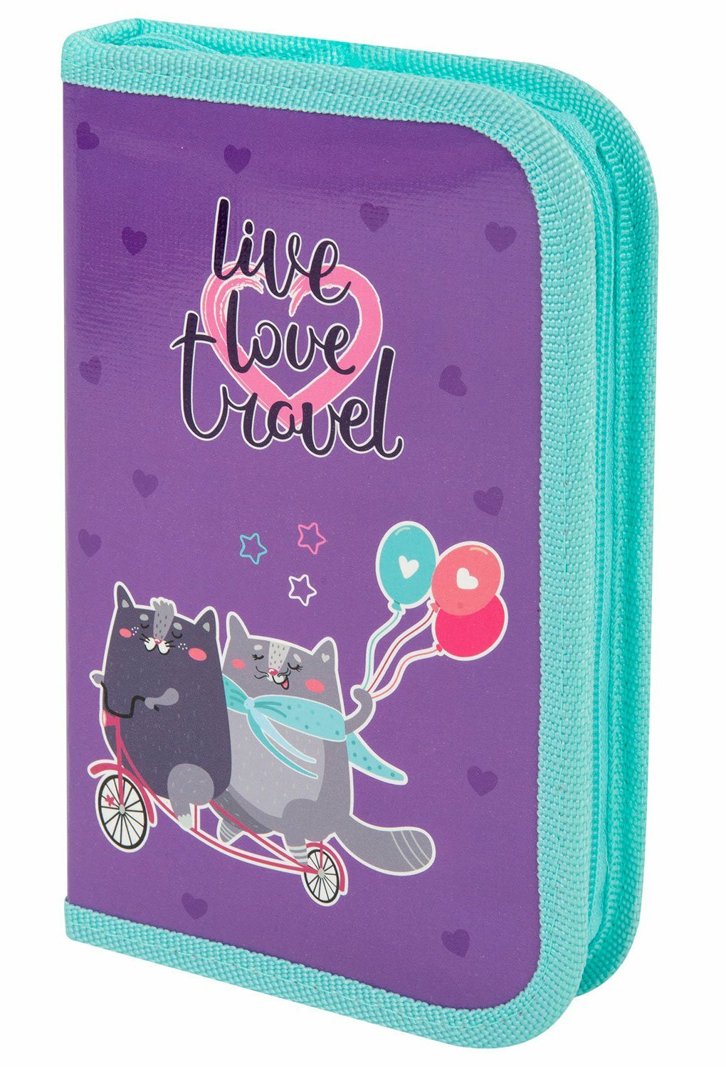 Пенал 1 отделение "Bike cats" 19*11 см