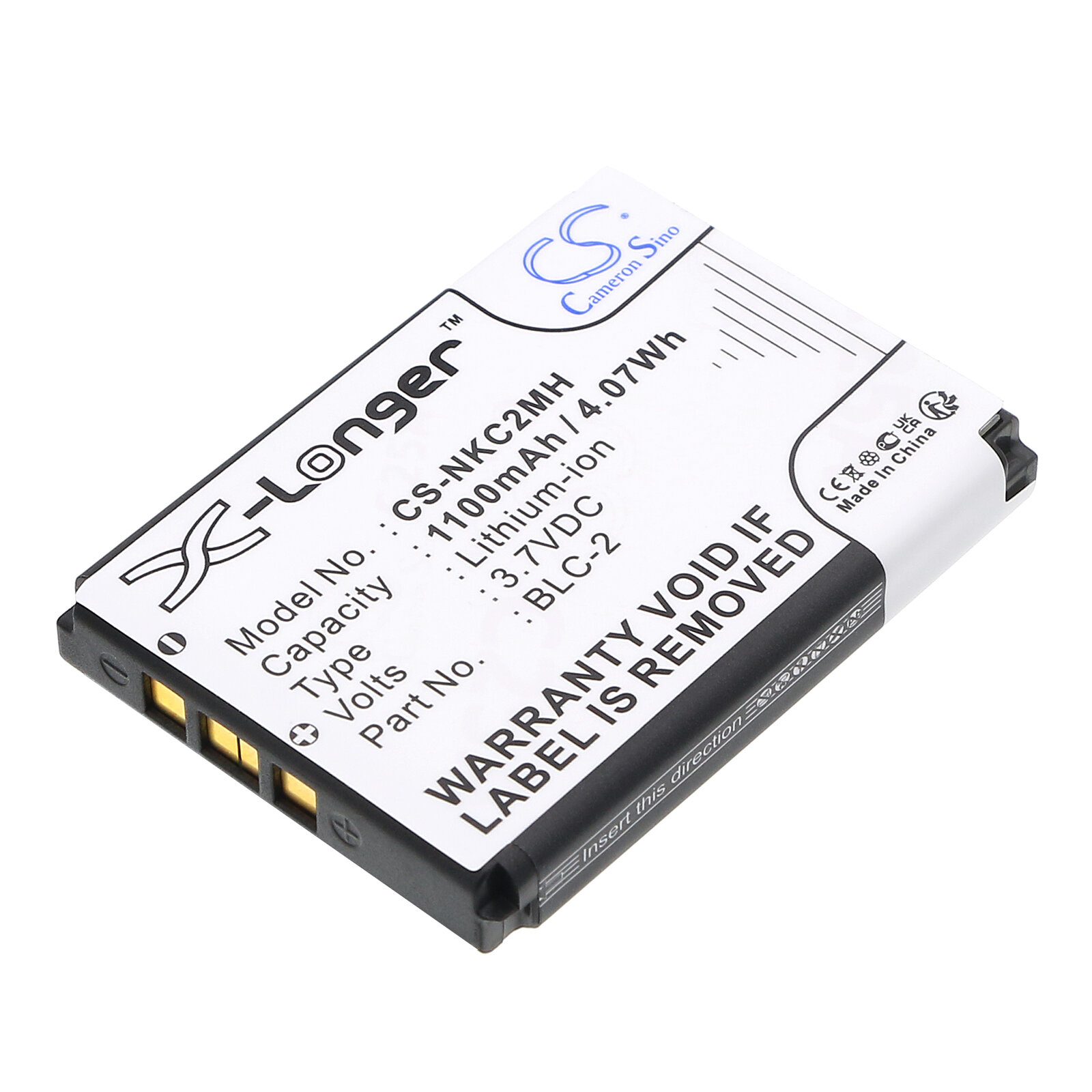 Аккумулятор для Nokia 3310 на 1100 mAh, 3410, Nokia 3510, Nokia BLC-2 - CS-NKC2MH от компании Cameron Sino