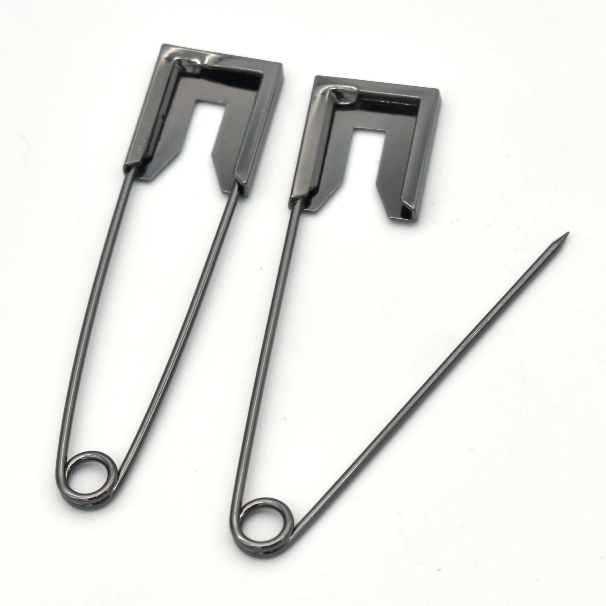 Черные английские булавки Kilt 80 мм 10 шт