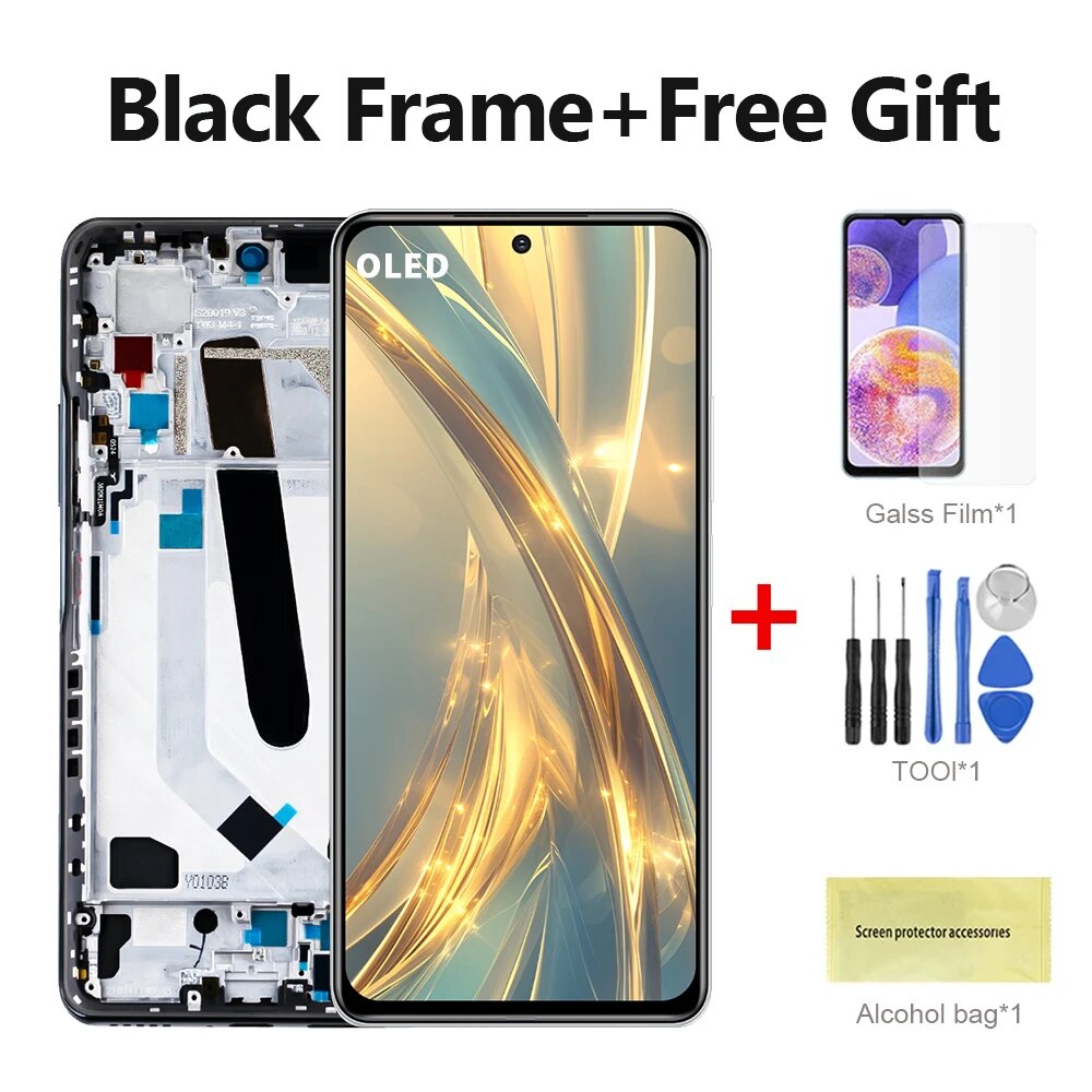 Новый Super OLED Poco F3 экран дисплея для Xiaomi Poco F3 M2012K11AG ЖК-дисплей OLED Black Frame