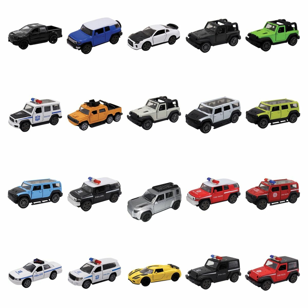 Машинка металлическая инерционная, открывающиеся двери, 1:32, 20 видов, FUNKY TOYS, FT1101, 20 уп.