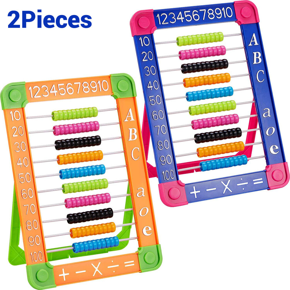 2 шт. Случайный цвет Пластиковый Абакус Счетный Ряд Числовые Игрушки Детские Математические Обучающие Счетные Инструменты с Бусинами