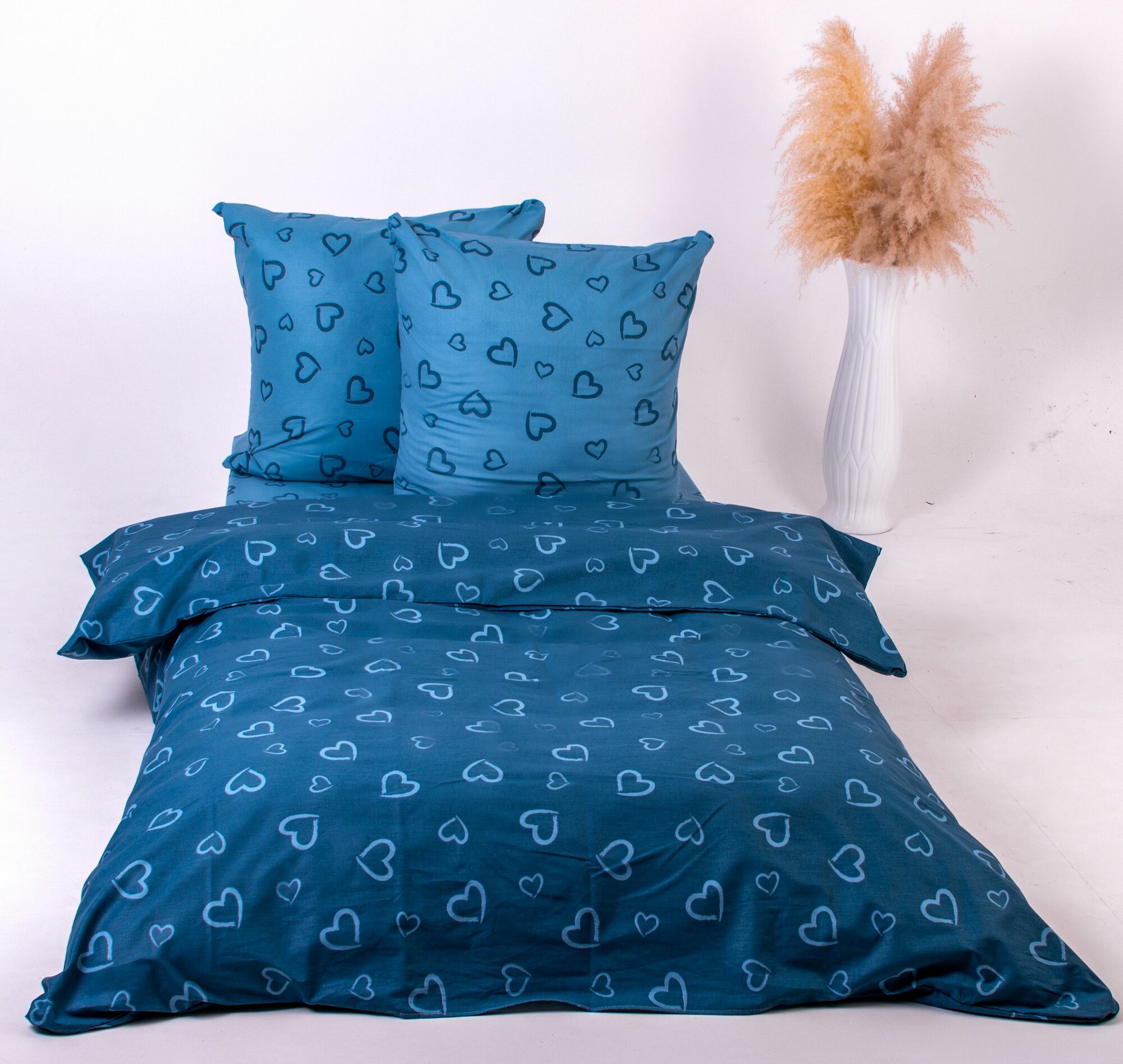 Комплект постельного белья Поплин 2 спальный с прост. на рез. 160х200 Alice Textile, Сердце бирюза