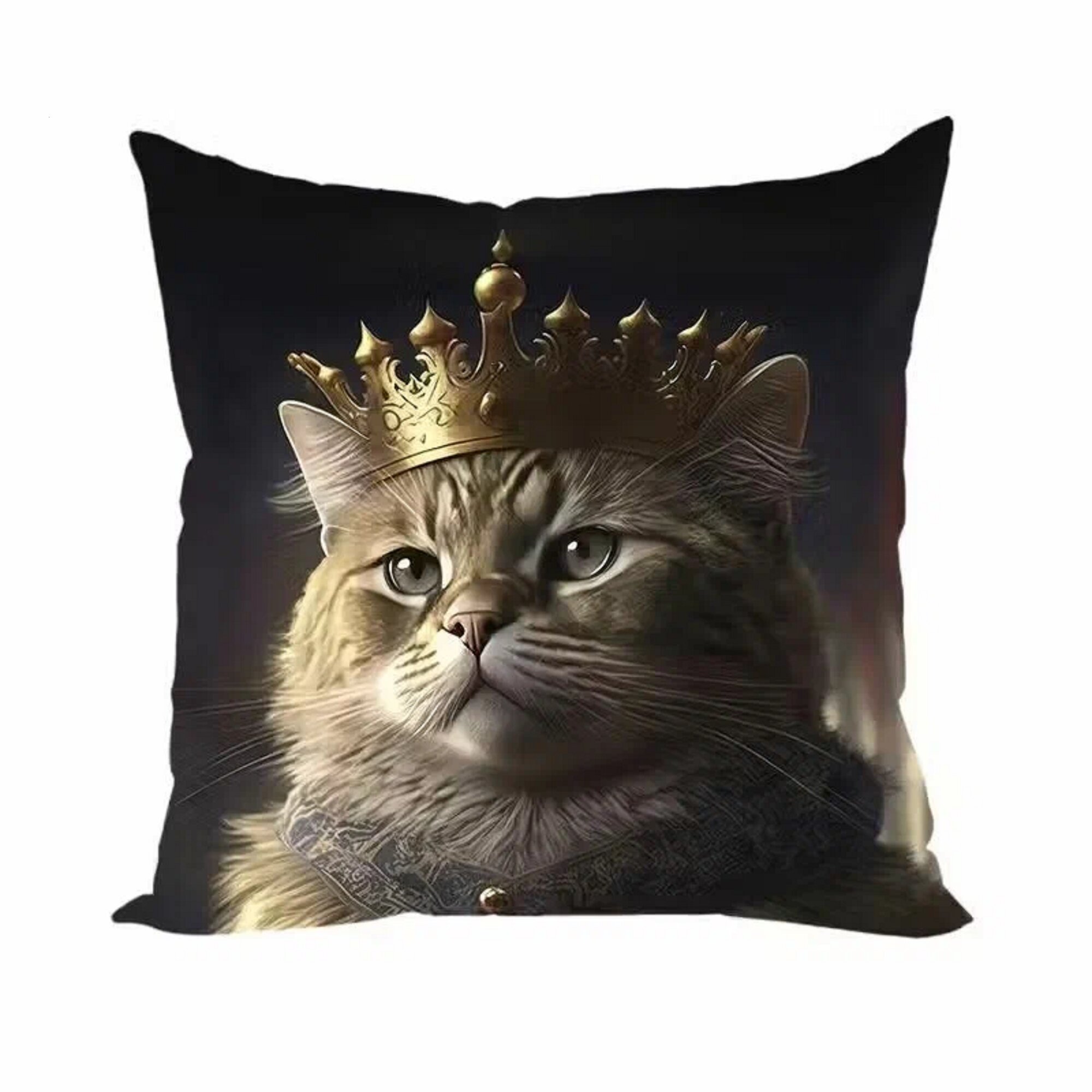 Чехол для подушки Коты-Короли Карл 40х40 велюр