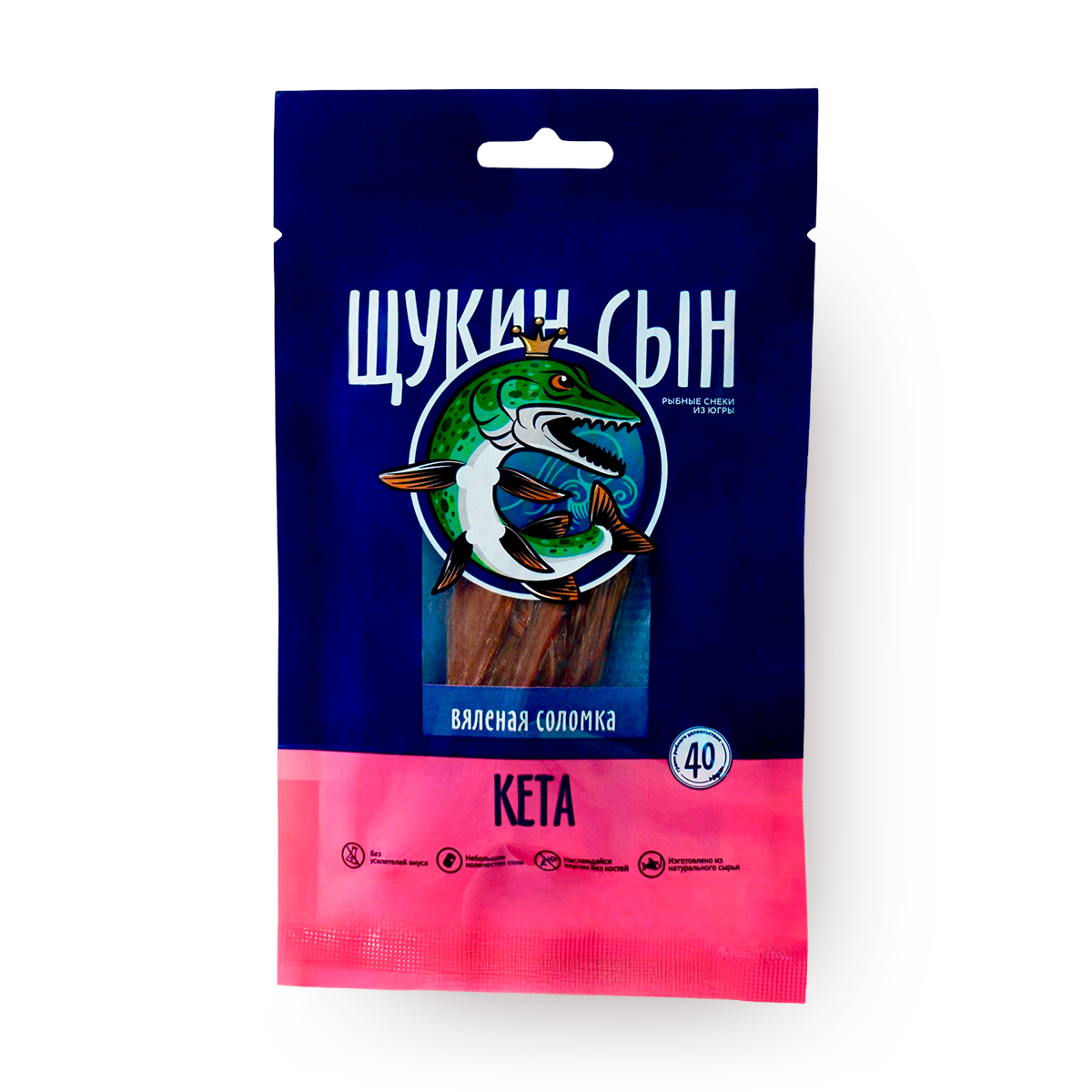 Вяленая кета «Щукин сын», без добавок, 40 граммов, 1 упаковка