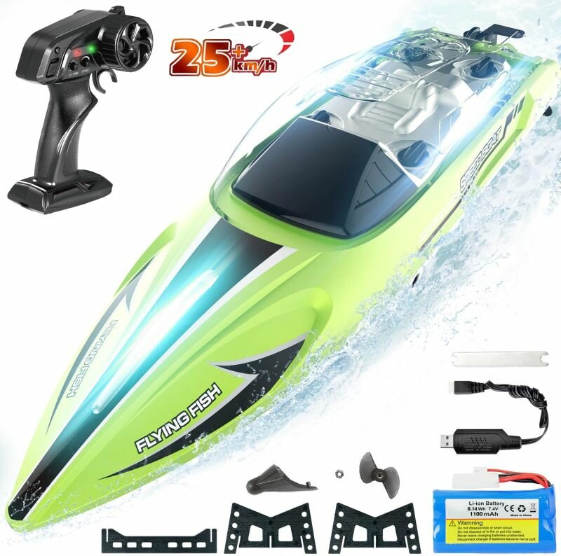 Другие катера и корабли HJ toys / HongXunJie Радиоуправляемый катер RARIDS (36 см, 25 км/ч) - HJ813-GREEN