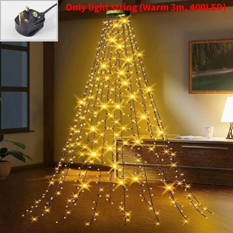 Christmas led tree top star lights with low voltage power for seasonal decor uk warm 3m 400led