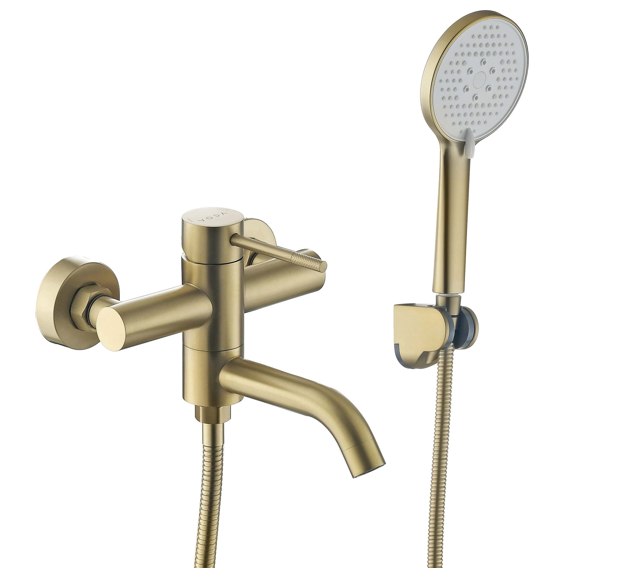 Смеситель для ванны из нержавеющей стали с коротким поворотным изливом золотой / гарантия 5 лет / коллекция Vessel