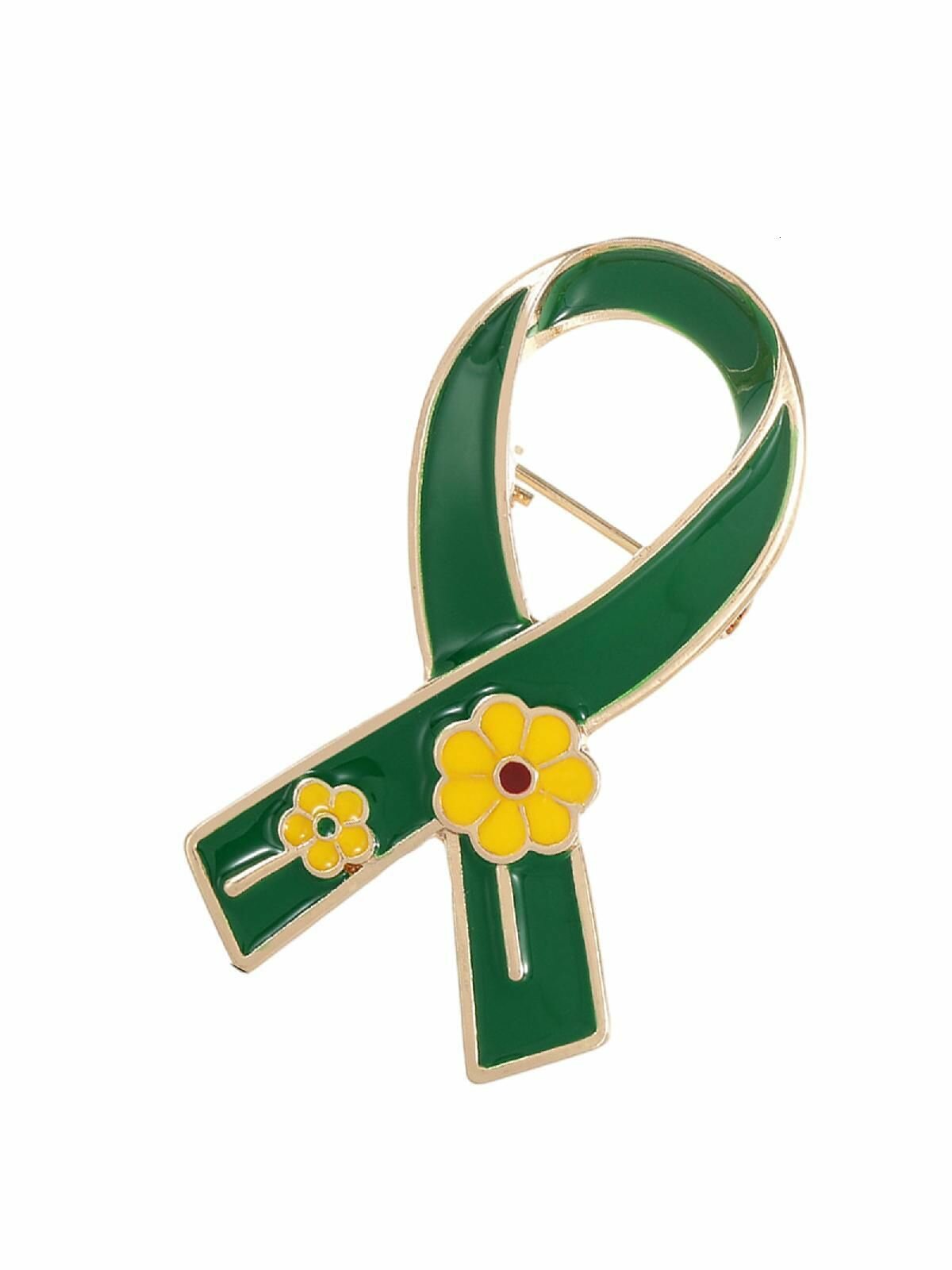 Ленточный брошь-цветок, - 4