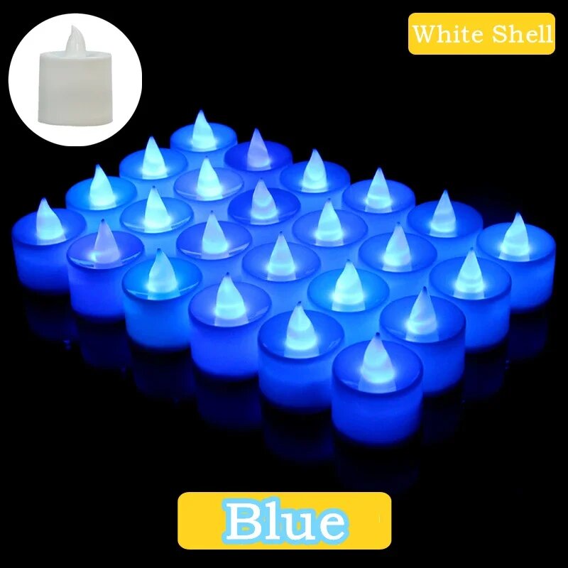 Цветные светодиодные свечи 50-Pack(Recommend), Синий, Blue