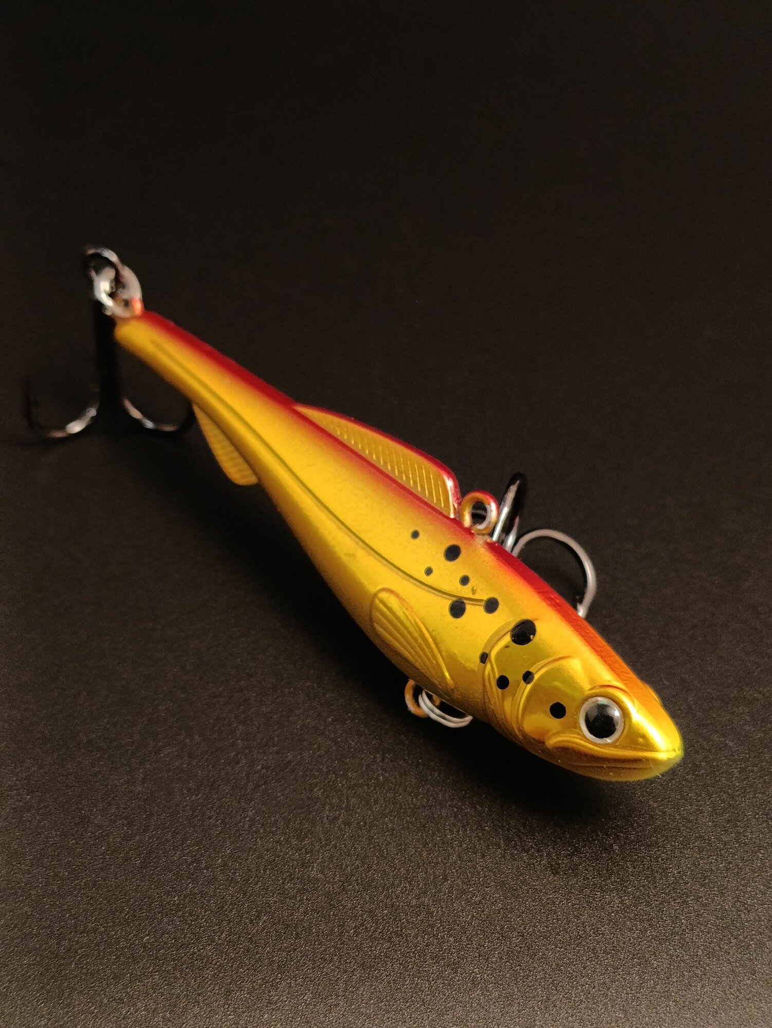 Раттлин-Воблер ZIMO FISH Vib, для щуки, судака, золотистый, быстротонущий, 26 гр, 90 мм