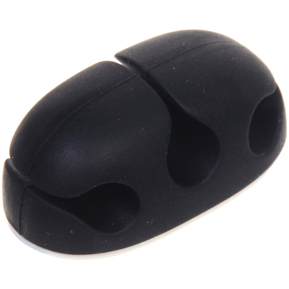 Держатель для проводов Домания на липком слое" 3 порта, цвет черный, 3,5х2 см