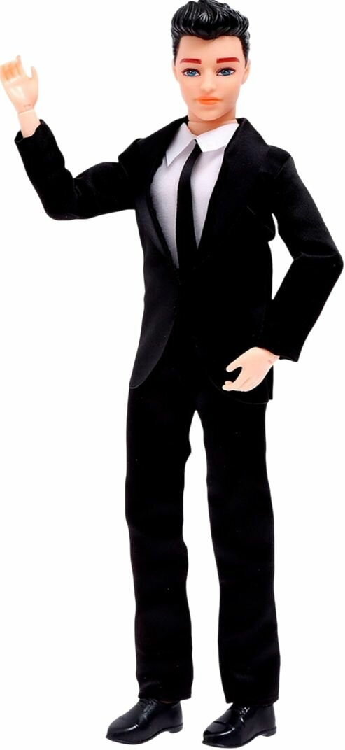 Детская шарнирная кукла-модель "Макс" в костюме, руки ноги сгибаются, модельная пластиковая куколка-мальчик в костюме с подвижными руками и ногами, высота 29.5 см, микс