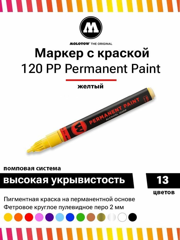 Маркер-краска Molotow Permanent Paint 120PP 120006 желтый 2 мм