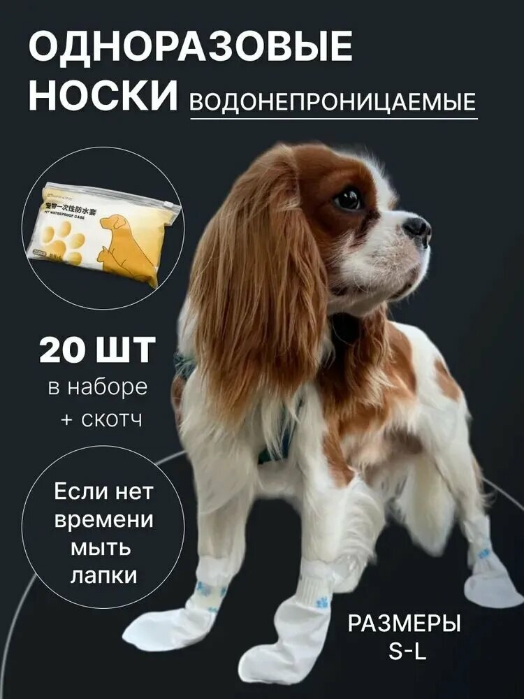 Одноразовые ботинки - носки бахилы для собак