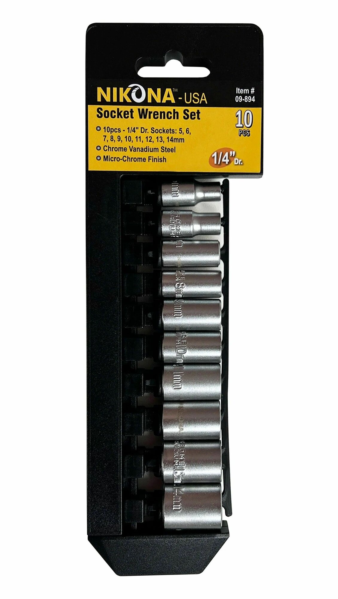 Набор торцевых головок 1/4" (5-14мм) NIKONA (10пр ) 09-894