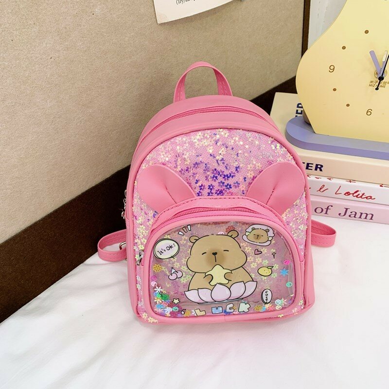 StyleB стильный блестящий рюкзак для школы с пайетками для детей, удобный и прочный, с мультяшным принтом