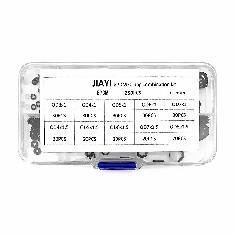 Уплотнительные Кольца EPDM CS 1/1, 5 мм, внешний диаметр 3/4/5/6/7/8 мм, стойкость к кислотам и щелочам, водостойкое, фрикционное, уплотнительное кольцо черного цвета, 250 шт.
