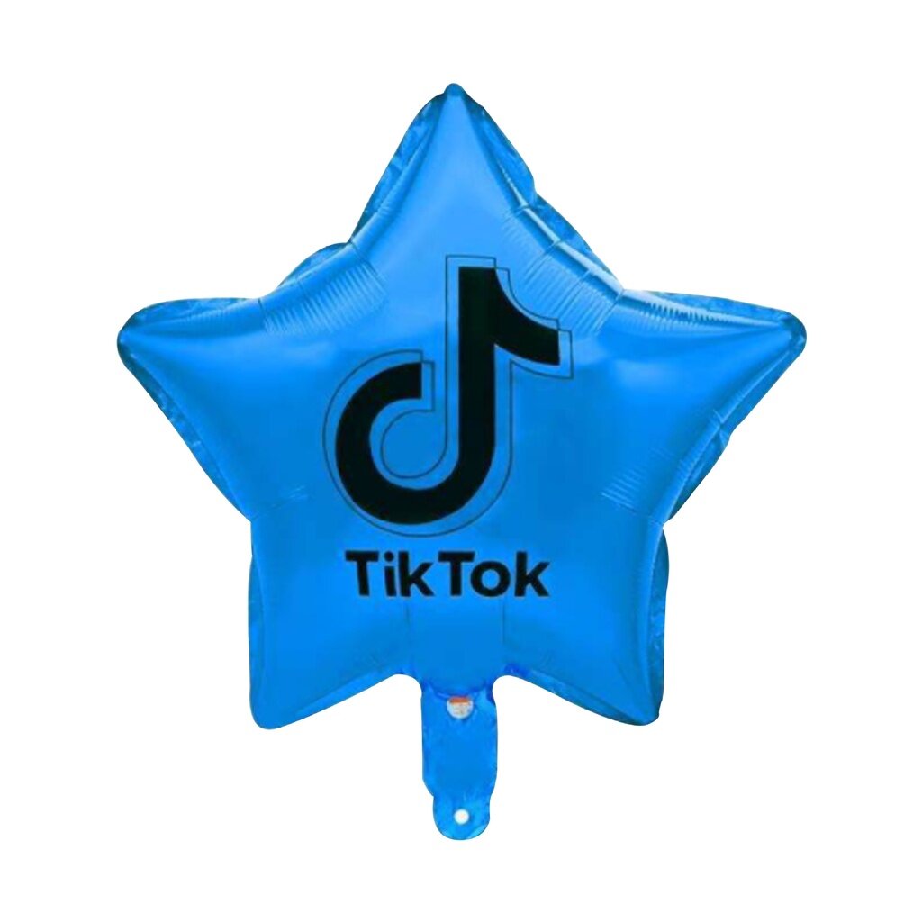 Balloon foil tik tok logo универсальный для дня рождения и тематических мероприятий синий звезда 45см 18in