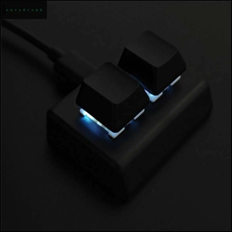 RGB Mini Red Switch, 2-клавишная макропрограммируемая клавиатура, черная