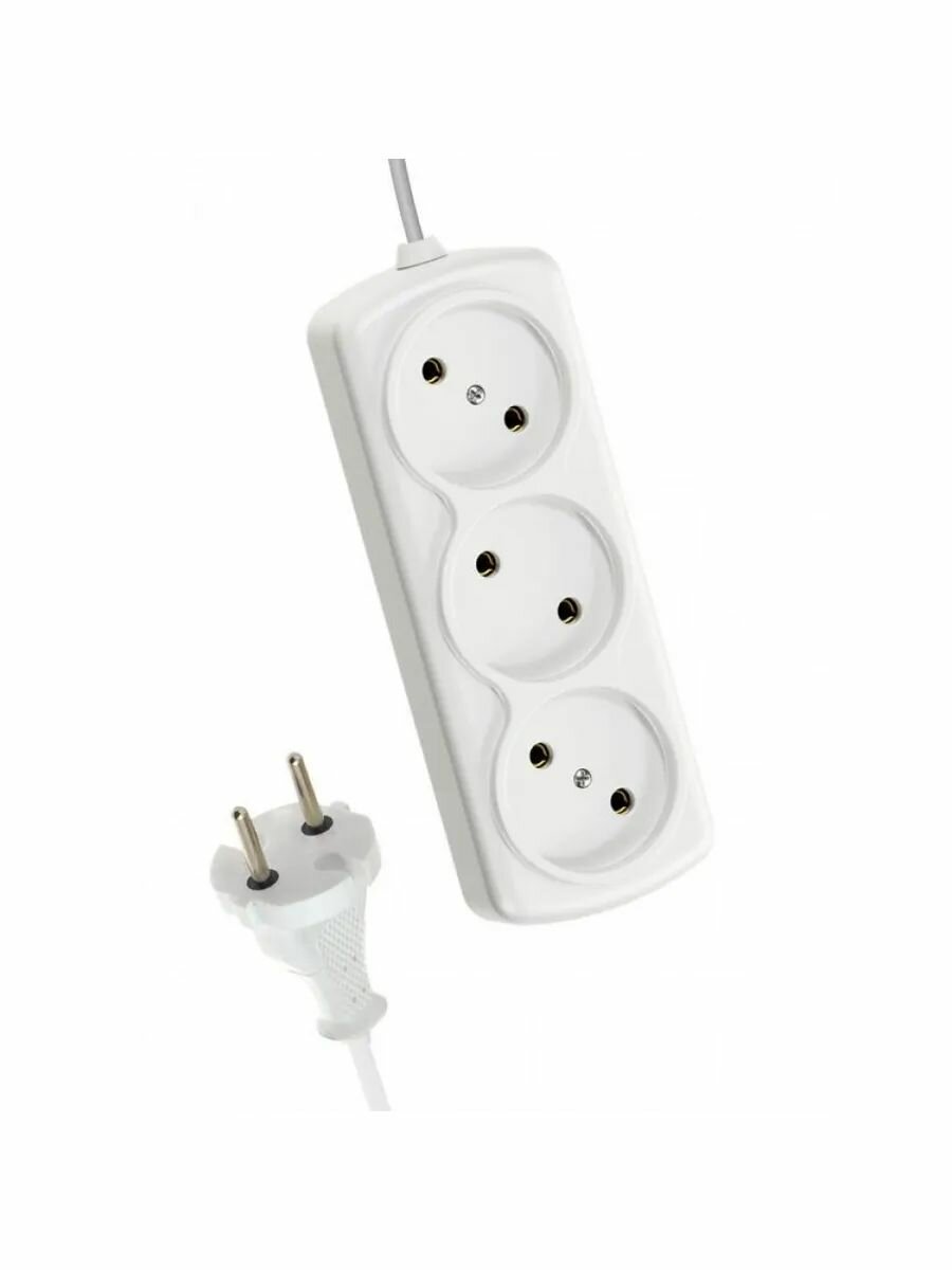 Удлинитель 3х7м без заземл. 16А IP20 ПВС 2х1 Космос YKsm7m-3g(K)