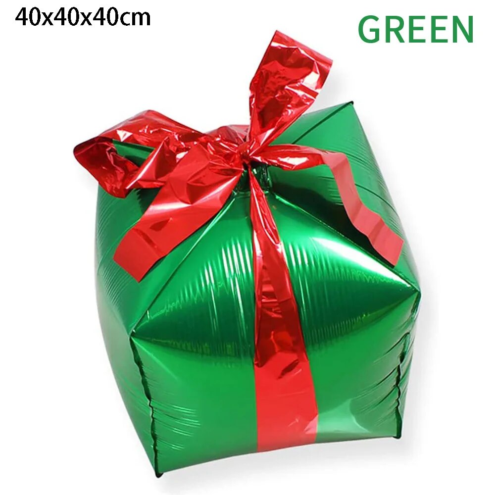 Зеленый шар-подарок 40x40x40 см, 1 шт