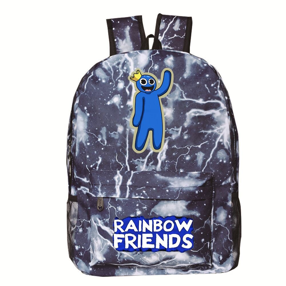 Рюкзак с принтом rainbow friends для школы голубой размер 5