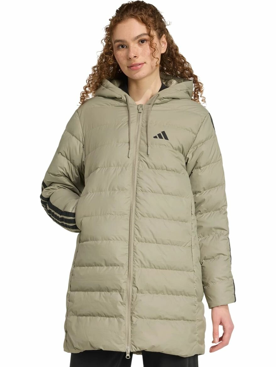 Парка Essentials CLIMAWARM 3-Stripes Light Down Hooded Parka W