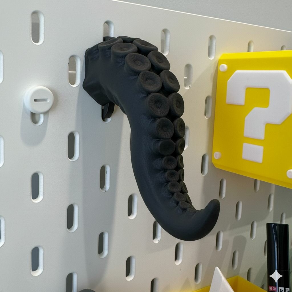 Крючок для щупалец осьминога(подходит для IKEA skadis), Аксессуары для хранения досок с отверстиями пряжек Skadis(Скодис)--1ШТ белое