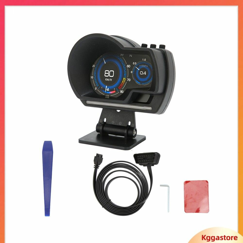 Черный автомобильный HUD-дисплей, двухрежимный (OBD/GPS), датчик для компактного авто, OBD II