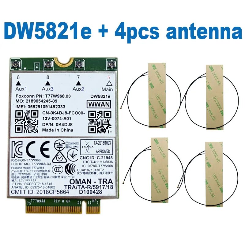 WDXUN 4G модуль для ноутбука Dell T77W968 DW5821e