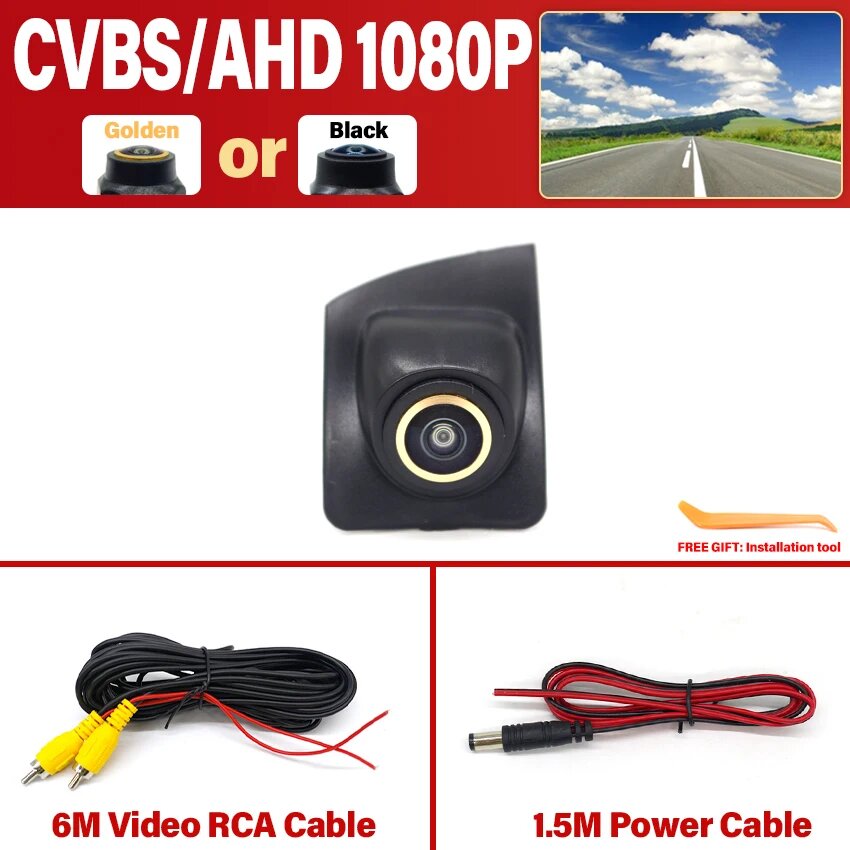 Камера переднего вида CCD для парковки с логотипом BMW X1 E84 CAM Golden Lens, AHD 1280x720P