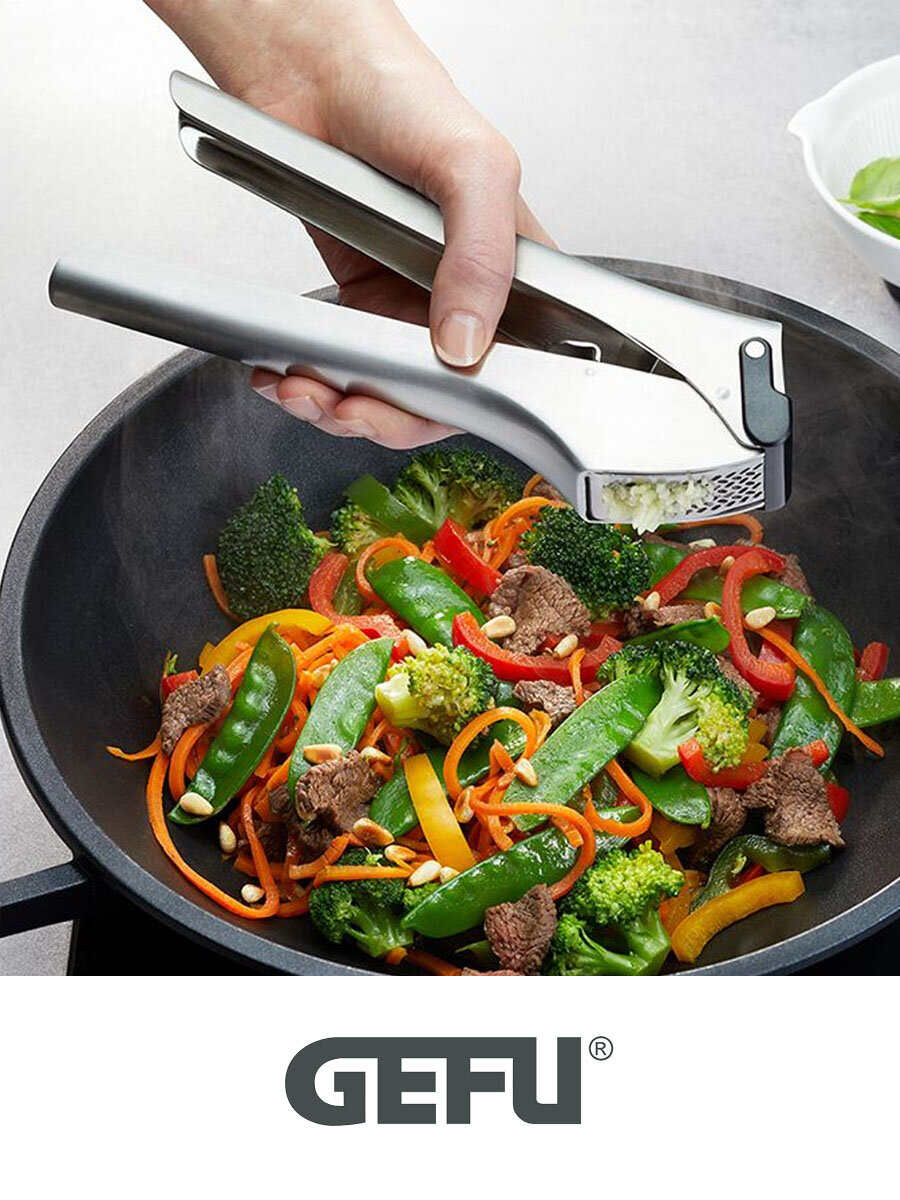 Пресс для чеснока Gefu Гарлико, длина 20.6 см, нержавеющая сталь