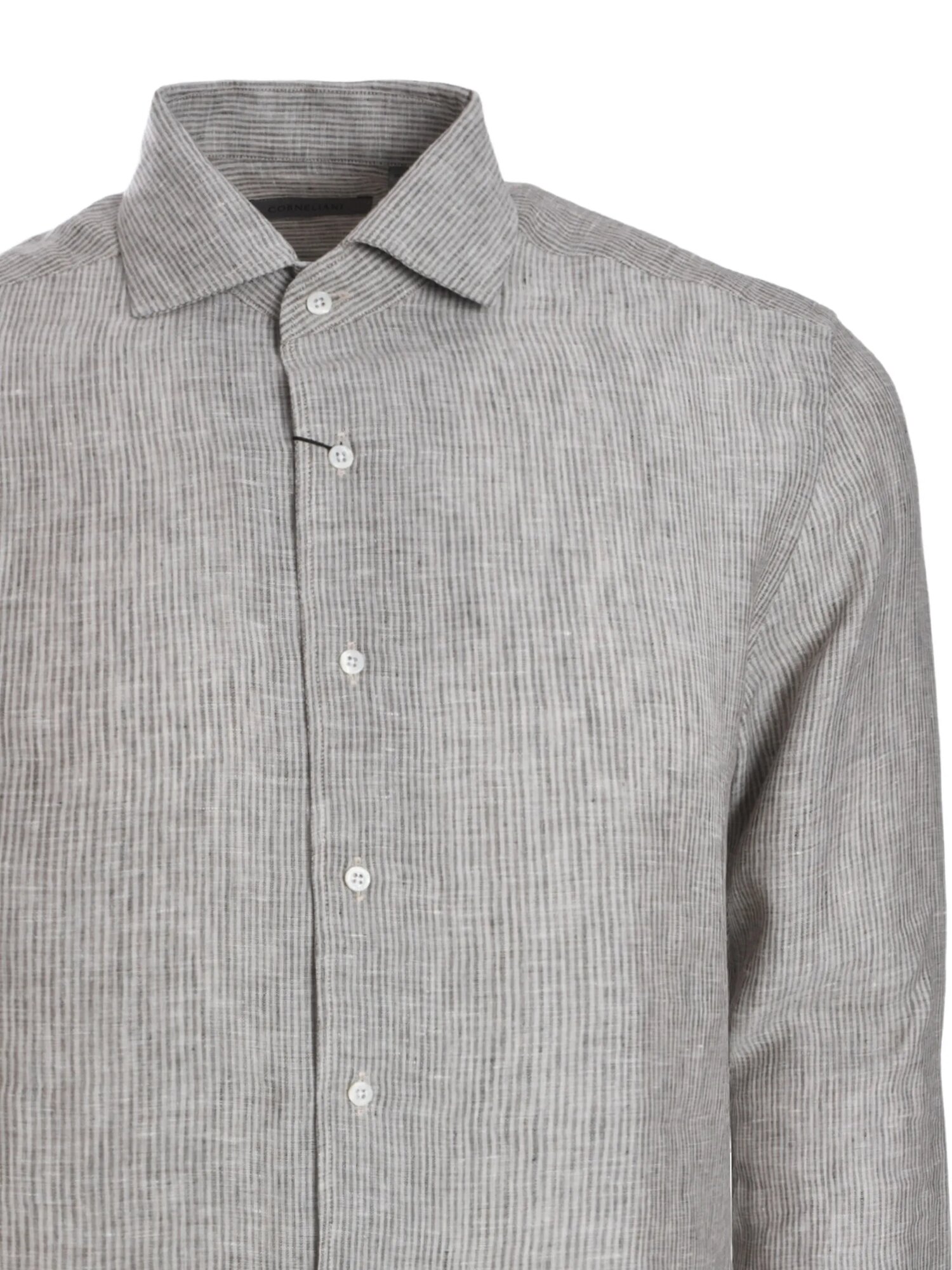 Рубашка Corneliani Buttoned striped shirt, размер L, серый — фото 1