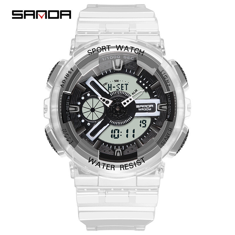 Санда Корейская модная тенденция Микро бизнес Светящийся Электронный Спортивный Тренд Студенческий Корейский Конфетный Детский Парный Часы