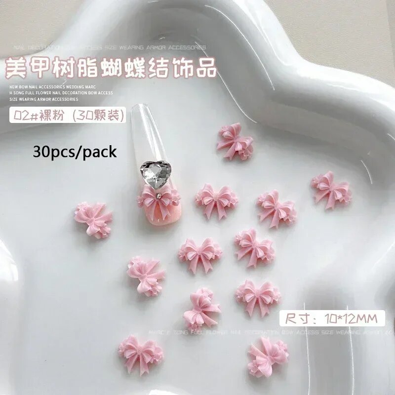 Декор для ногтей PONYTREE, розовые бантики 30шт, MP8081A02PI