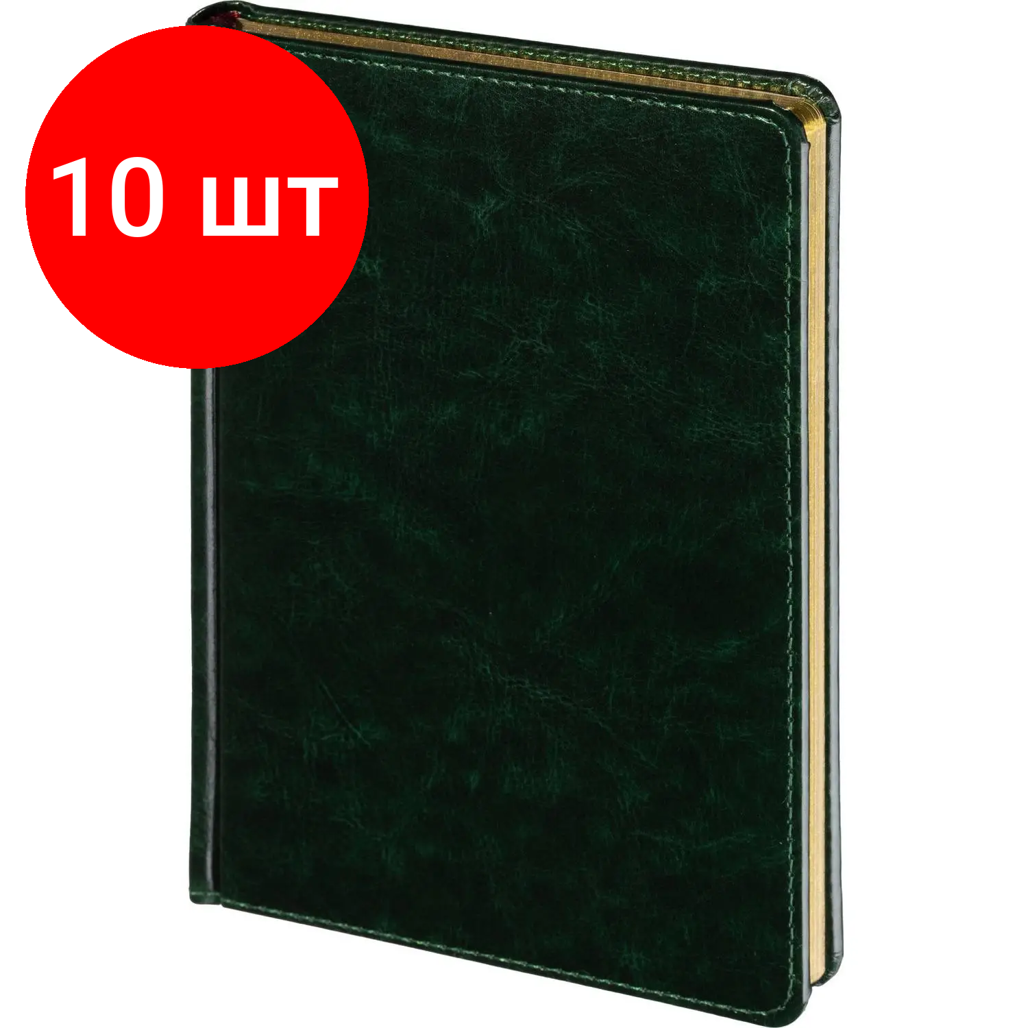 Комплект 10 штук, Ежедневник недатированный зелен, А5.145х205мм,136л, Sidney NEBRASKA 3-128/05