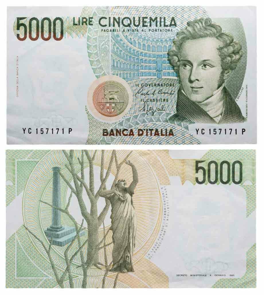 Италия 5000 лир 1985 Pick 111b