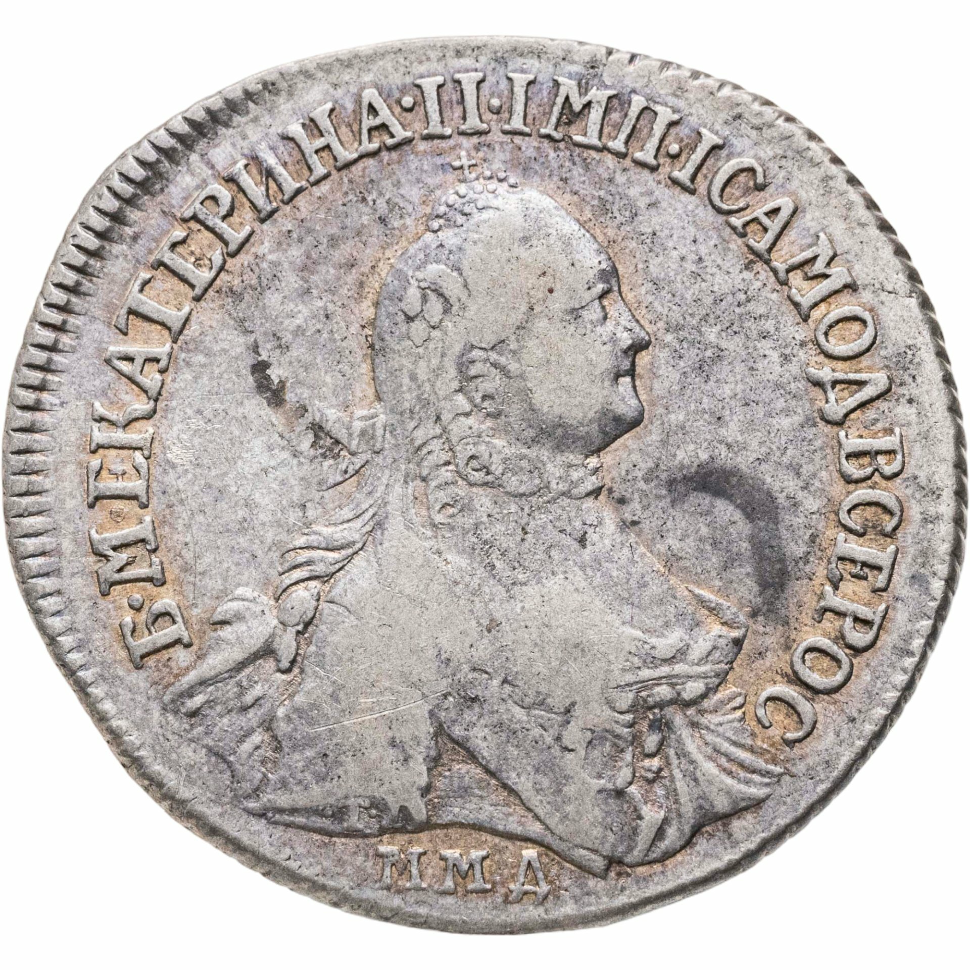 Полуполтинник 1764 ММД-TI-EI, Серебро 750, в сохранности XF