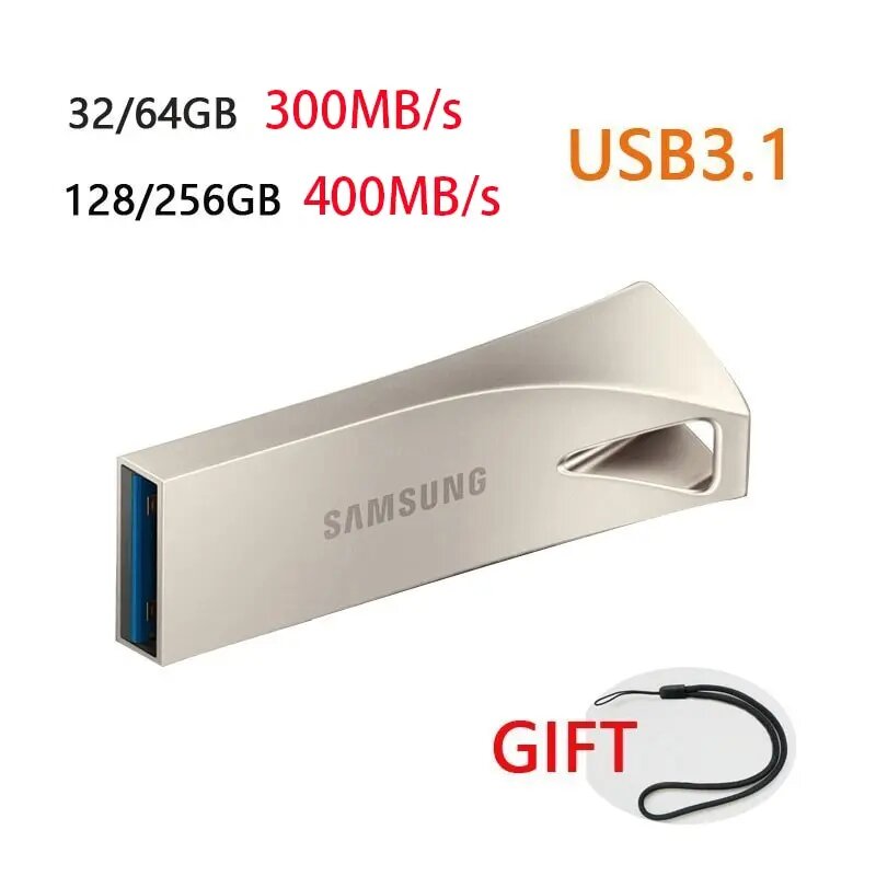 Samsung BAR Plus USB 3.1 флешка 128 ГБ, Silver