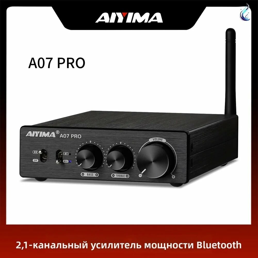 AIYIMA A07Pro 600 Вт с европейским адаптером питания 48 В 5 А, Bluetooth 5.2, Hi-Fi усилитель мощности TPA3255