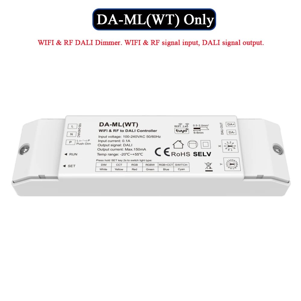 CENFAYA RGB контроллер DT6 DT7 DT8 с управлением через приложение TUYA DALI Dimmer Only