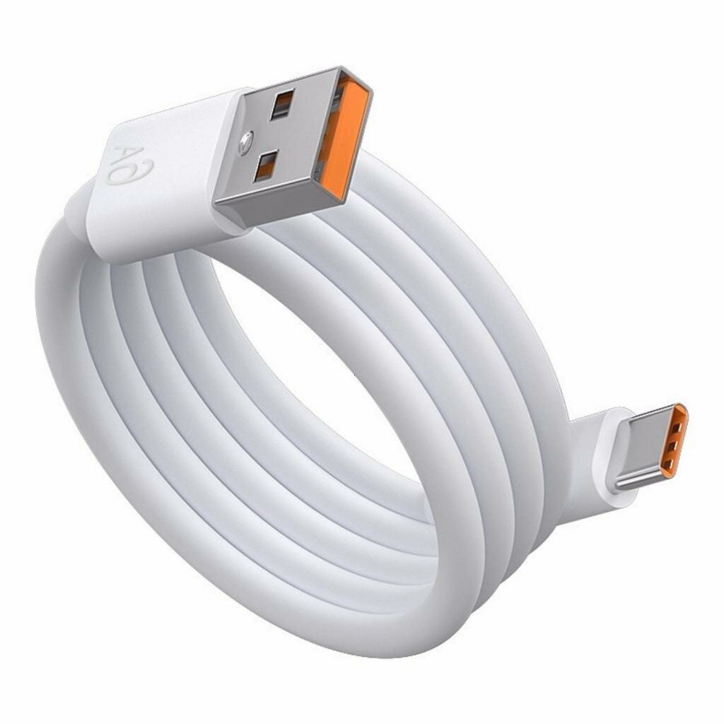 Кабель питания USB A-USB C длиной 100/150/200 см белого цвета для быстрой зарядки и передачи данных мобильных телефонов ноутбуков планшетов