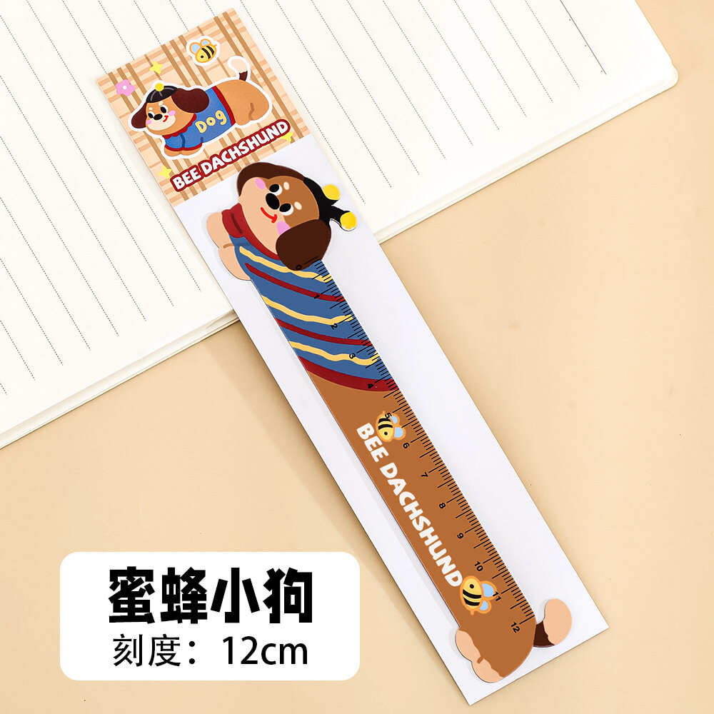 Магнитная линейка для щенка таксы, канцелярские принадлежности для учеников начальной школы, подарок за учебу, маленький подарок для детей, нерегулярная линейка