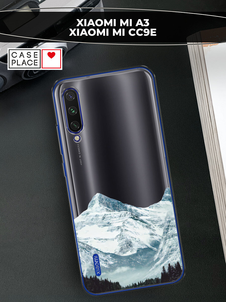 Чехол на Xiaomi Mi A3 / Сяоми Ми А3 с принтом Горы арт 1, прозрачный