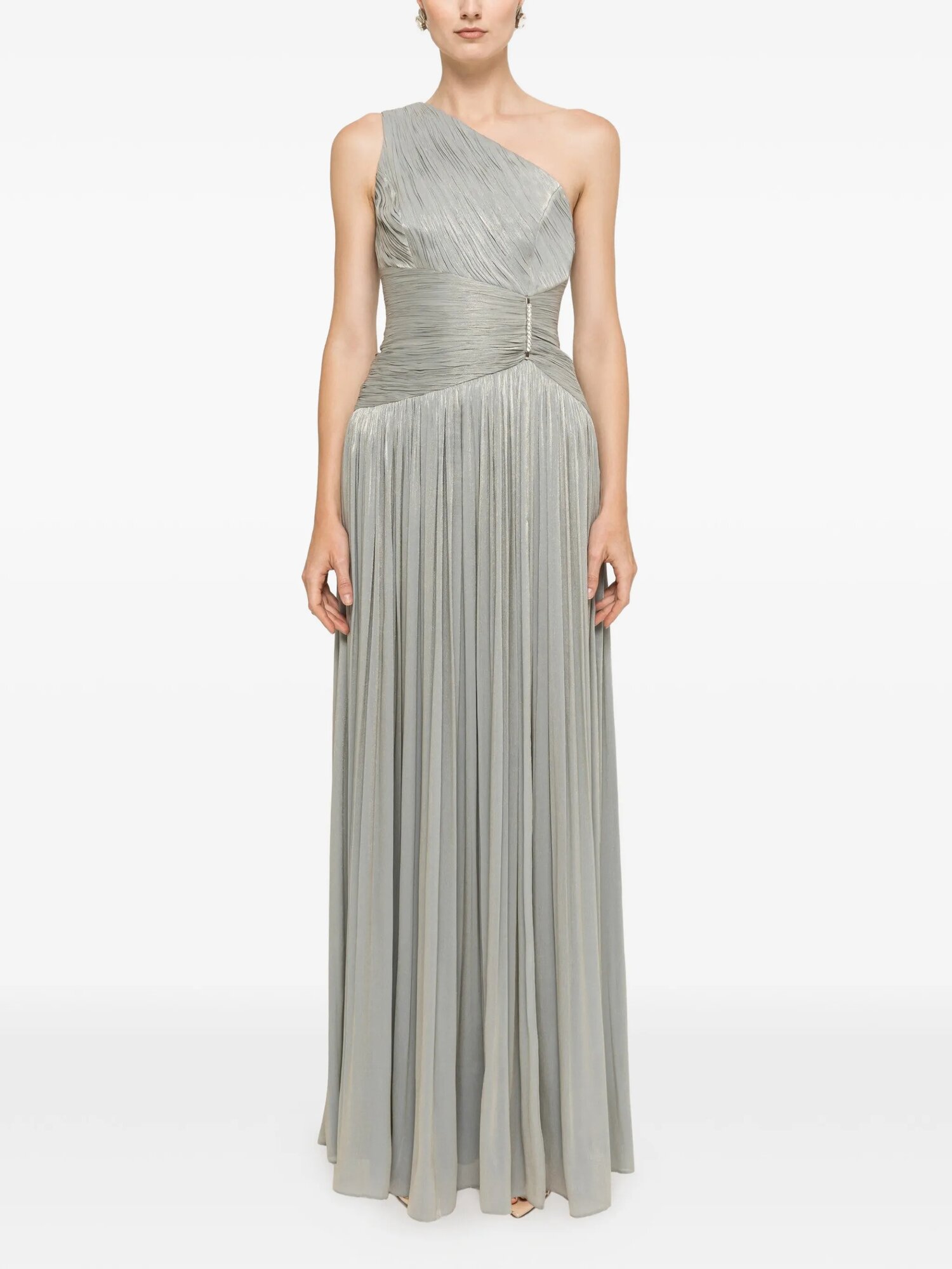 Платье Nissa One-shoulder plissé-effect maxi dress