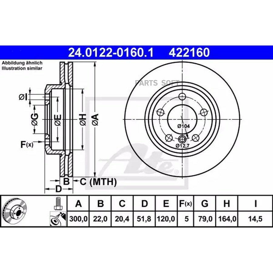 24.0122-0160.1 диск тормозной передний!\ BMW E46 3 2.5-2.0D M42/M47/M52/M54 98> от официального дистрибьютора, ATE, артикул 24012201601