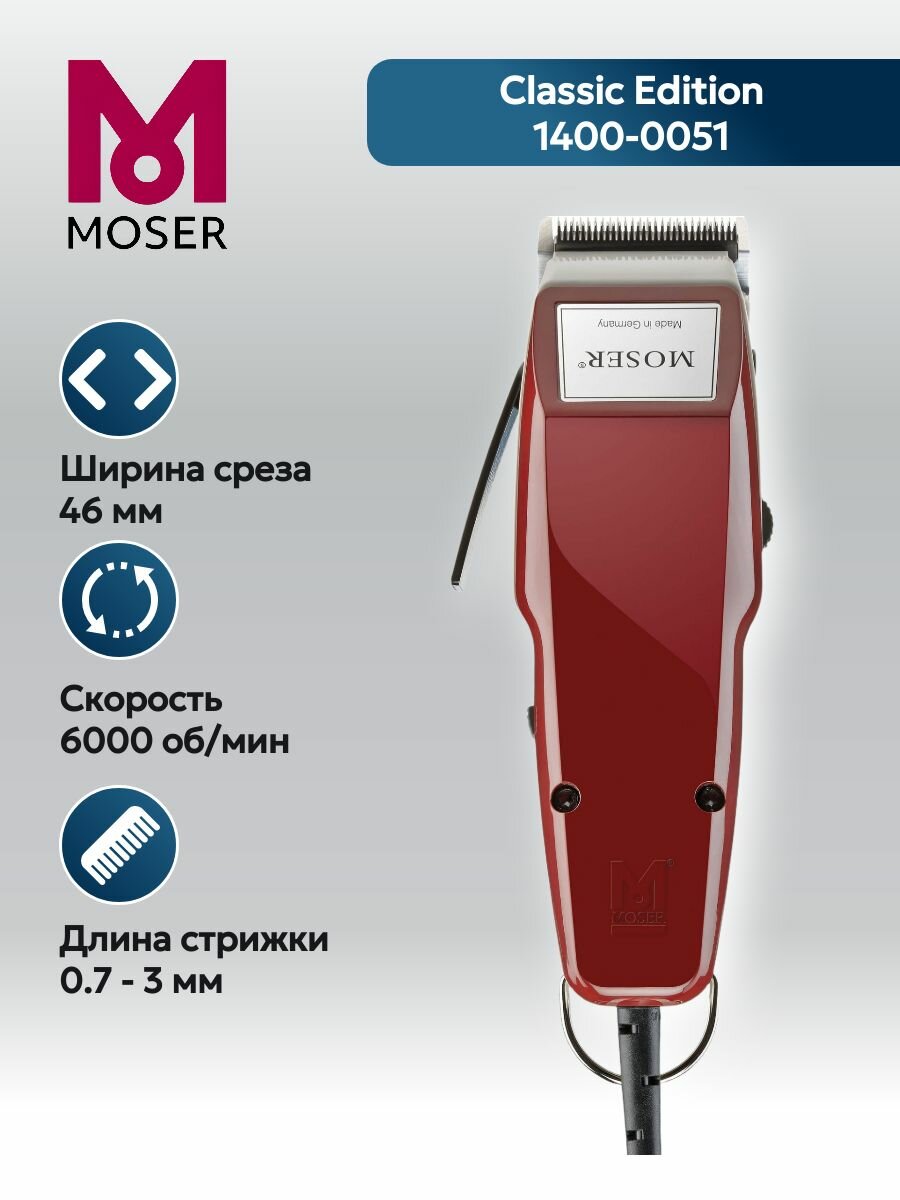 Машинка для стрижки волос Moser Classic Edition Red 1400-0051