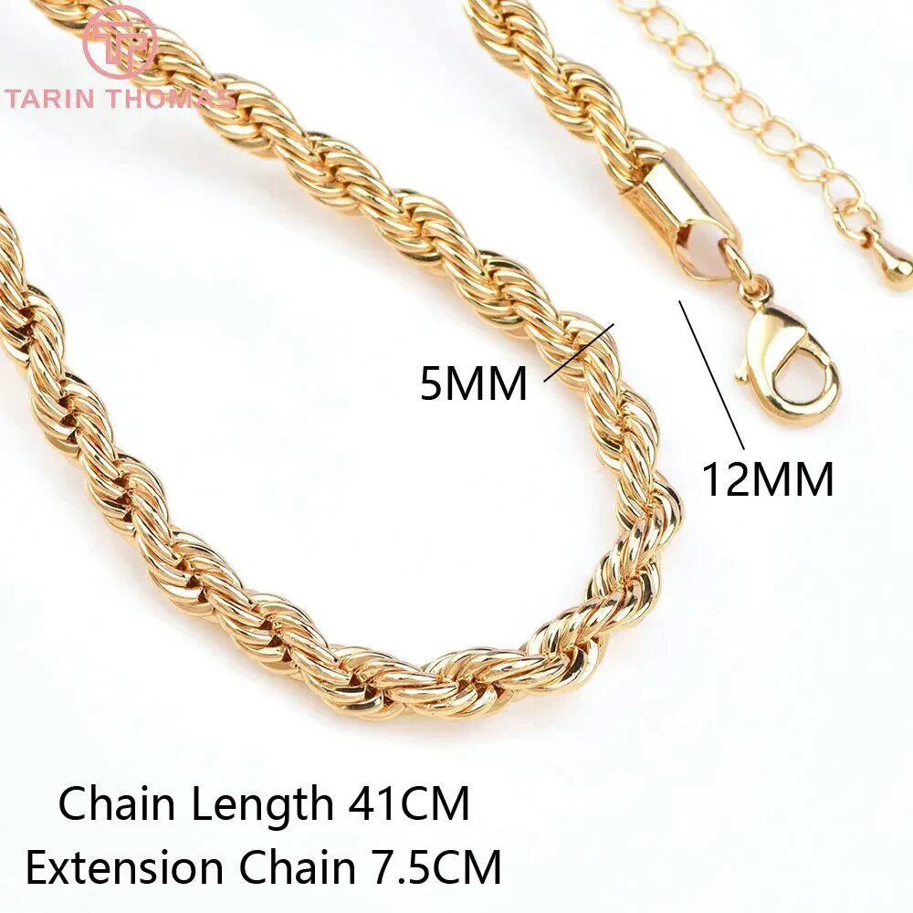 Цепочка из латуни TARIN THOMAS 24К золотого цвета 41 см 6379-Style 1