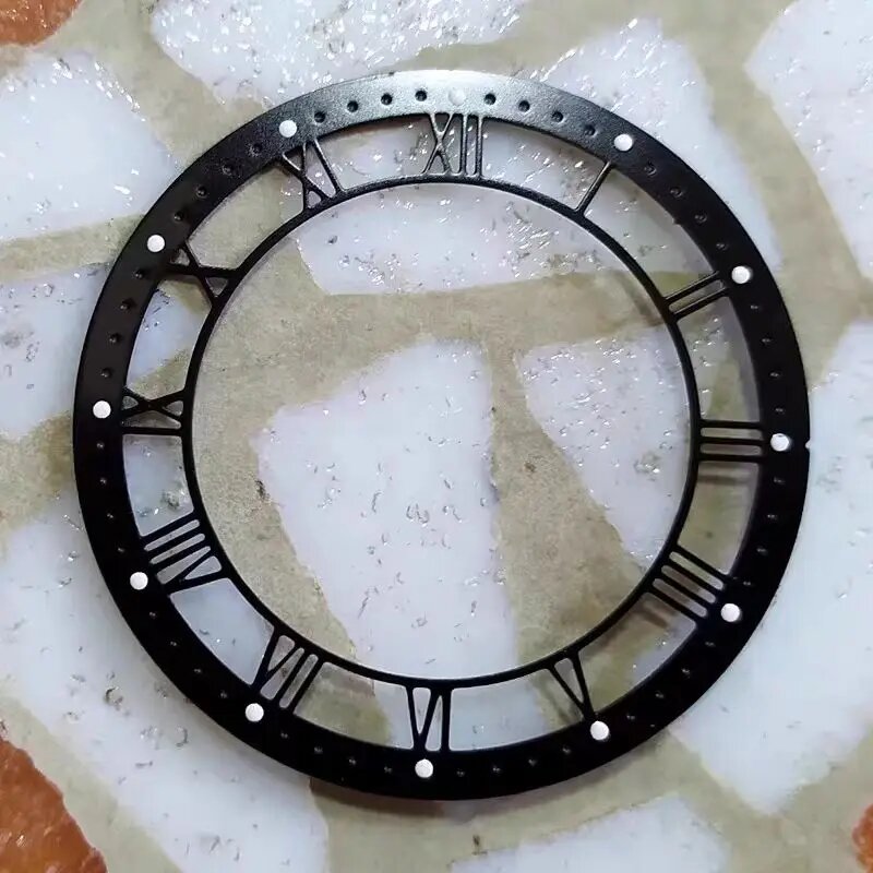 Медный полый циферблат 38,8 мм для Seagull ST3600 2PCS, черный